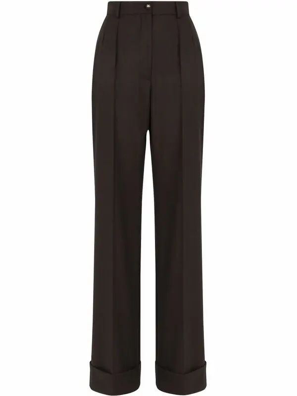 Dolce & Gabbana Wool Palazzo Trousers - Black