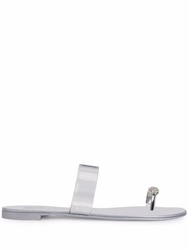 GIUSEPPE ZANOTTI Ring Plexi Sandals - Silver