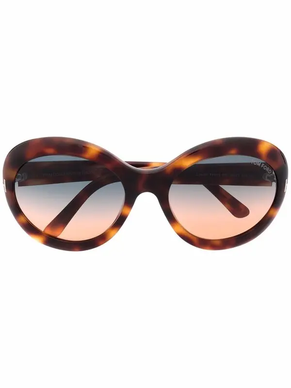 TOM FORD Tortoiseshell-effect Round Sunglasses
