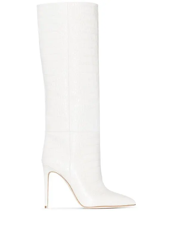 Paris Texas 105mm Crocodile-effect Knee-high Boots