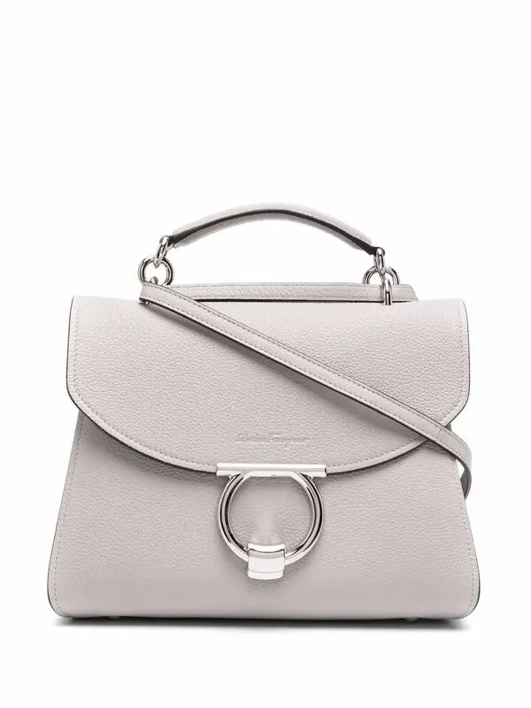 Ferragamo Small Gancini Top-Handle Bag Grey Editorialist