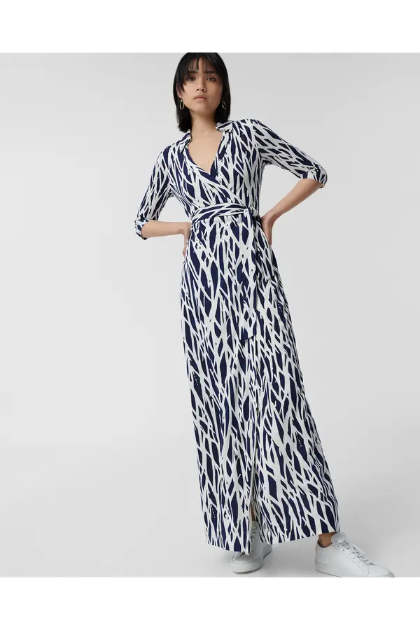 chinese dress ladies Abigail Silk Jersey Maxi Wrap Dress – Diane von Furstenberg HongKong main image 1