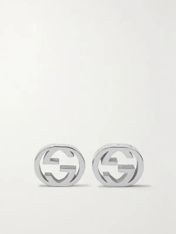 Gucci 18-karat White Gold Stud Earrings - Silver