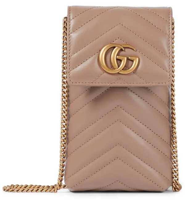 Gucci Gg Marmont Phone Pouch - Beige | Editorialist