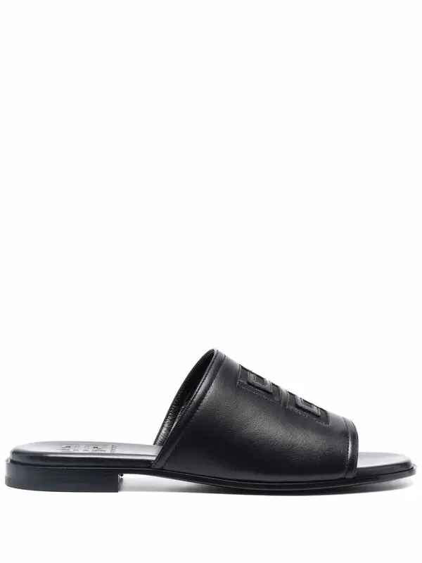 Givenchy Embossed Logo Leather Slides
