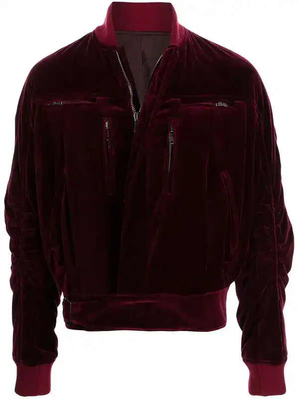 Buy HAIDER ACKERMANN Velvet-effect Bomber Jacket - Red At 30% Off