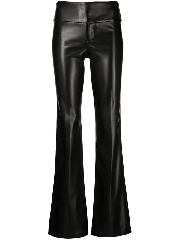 Alice + Olivia Olivia Vegan Leather Flared Trousers