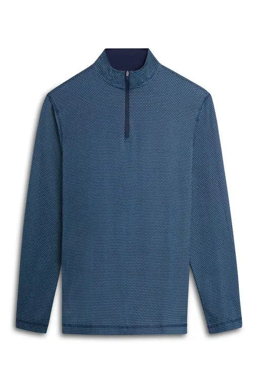 Bugatchi Ooohcotton® Print Stretch Half Zip Pullover - Mint