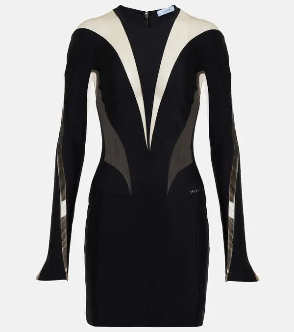 MUGLER Paneled Minidress - Black