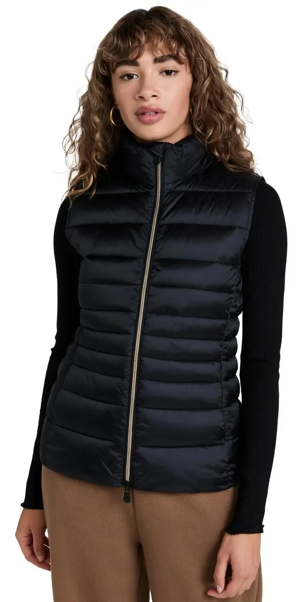 SAVE THE DUCK Lynn Short Puffer Vest - Black