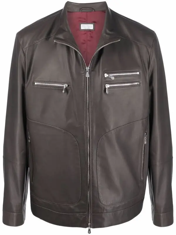 Brunello Cucinelli Zip-up Leather Jacket