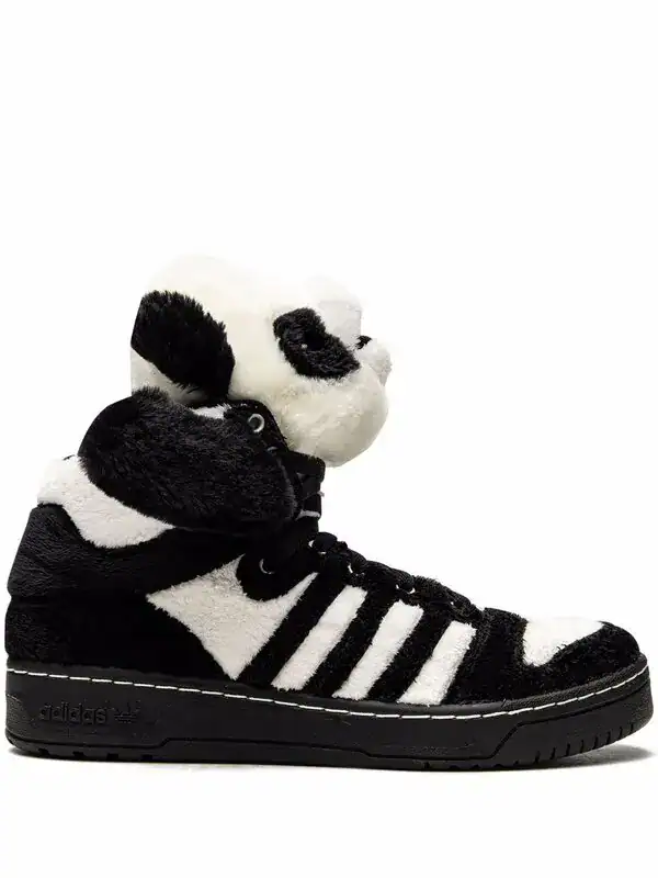 Adidas X Jeremy Scott Panda Bear Sneakers - Black | Editorialist