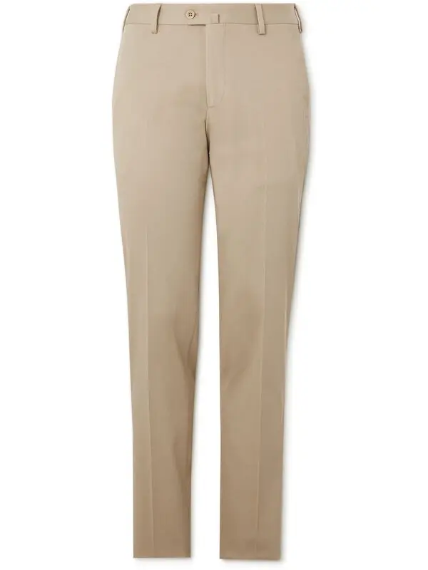 Loro Piana Slim-fit Tapered Stretch-cotton Twill Trousers