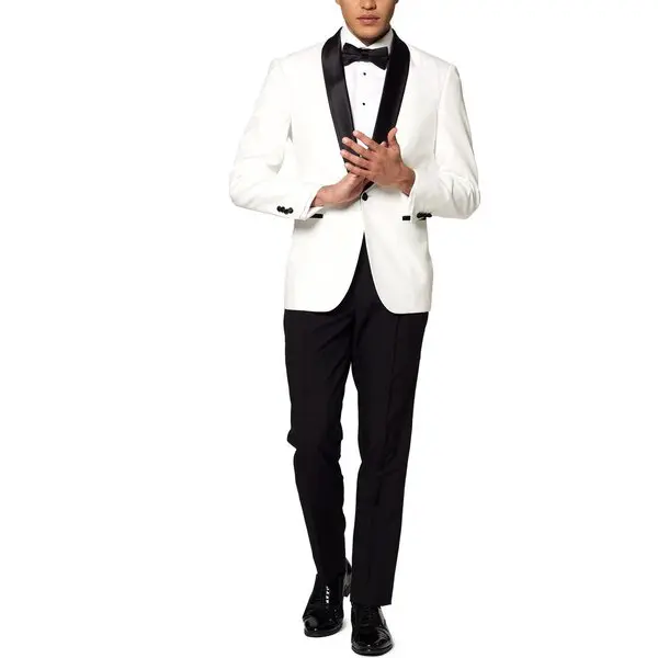 Opposuits Pearly Two-piece Suit & Bow Tie - White