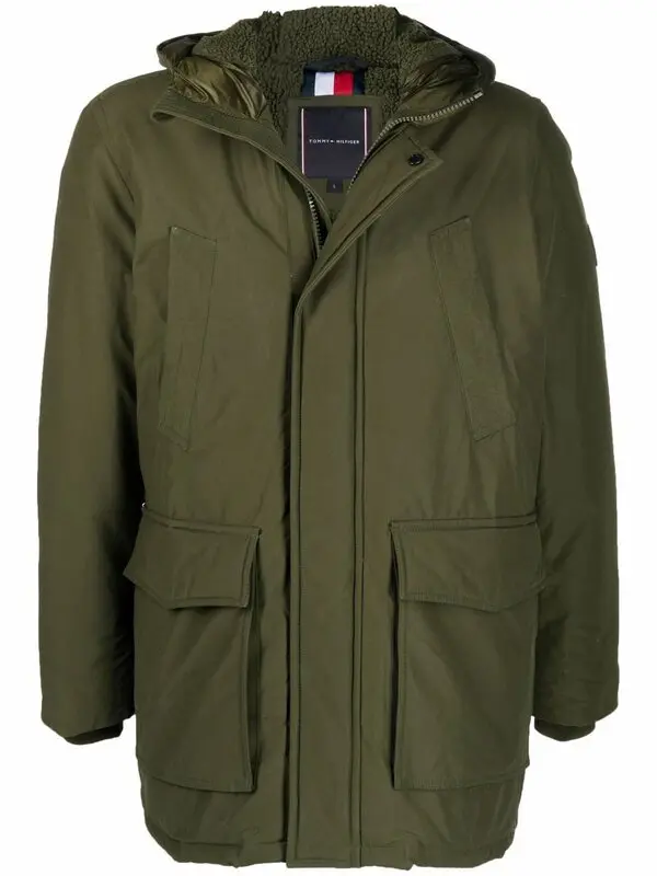 Tommy Hilfiger Rockie Dry Wax Hooded Parka - Green