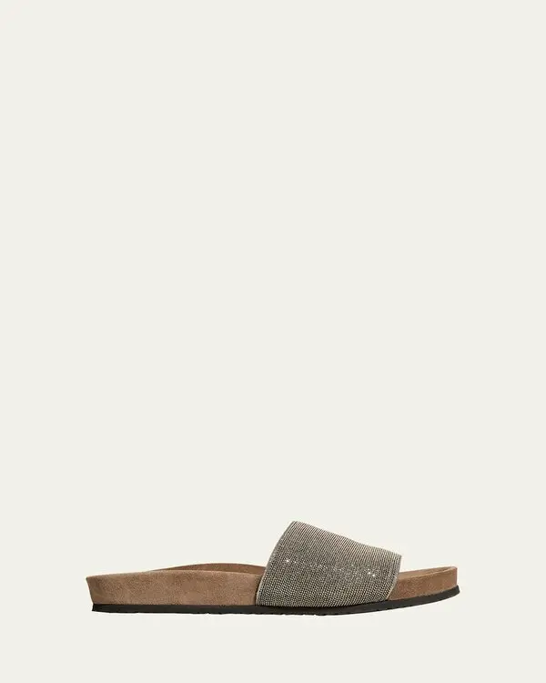 Brunello Cucinelli Monili Band Pool Slides - Rutenio