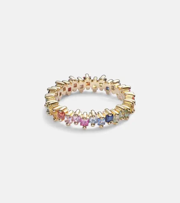 SUZANNE KALAN Rainbow 18kt Gold Ring With Sapphires