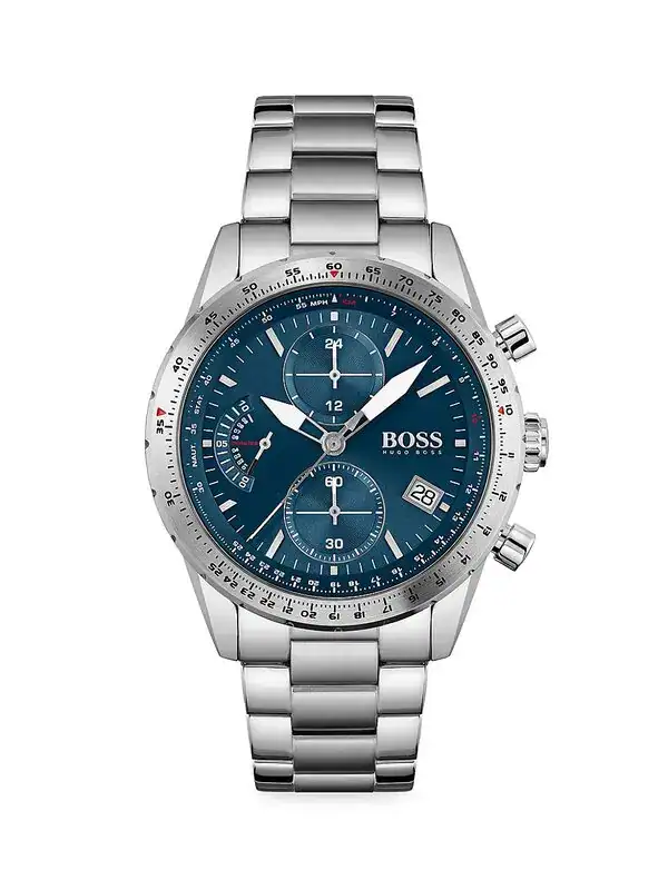 Hugo Boss Pilot Edition Stainless Steel Chronograph Bracelet Watch 