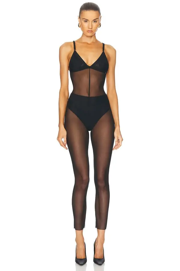 Norma Kamali Low Back Fara Slip Catsuit