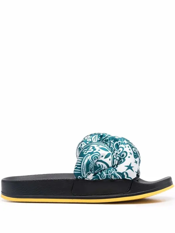 La DoubleJ Treccia Slide Sandals - Blue
