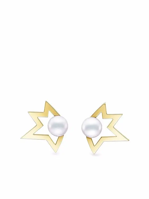 TASAKI 18kt Yellow Comet Plus Pearl Earrings - Gold