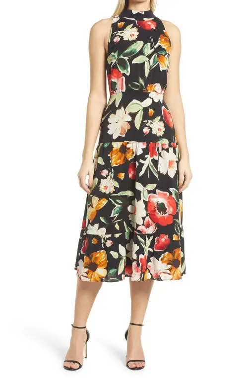 sam edelman high neck midi dress High Neck Eyelet Midi Dress