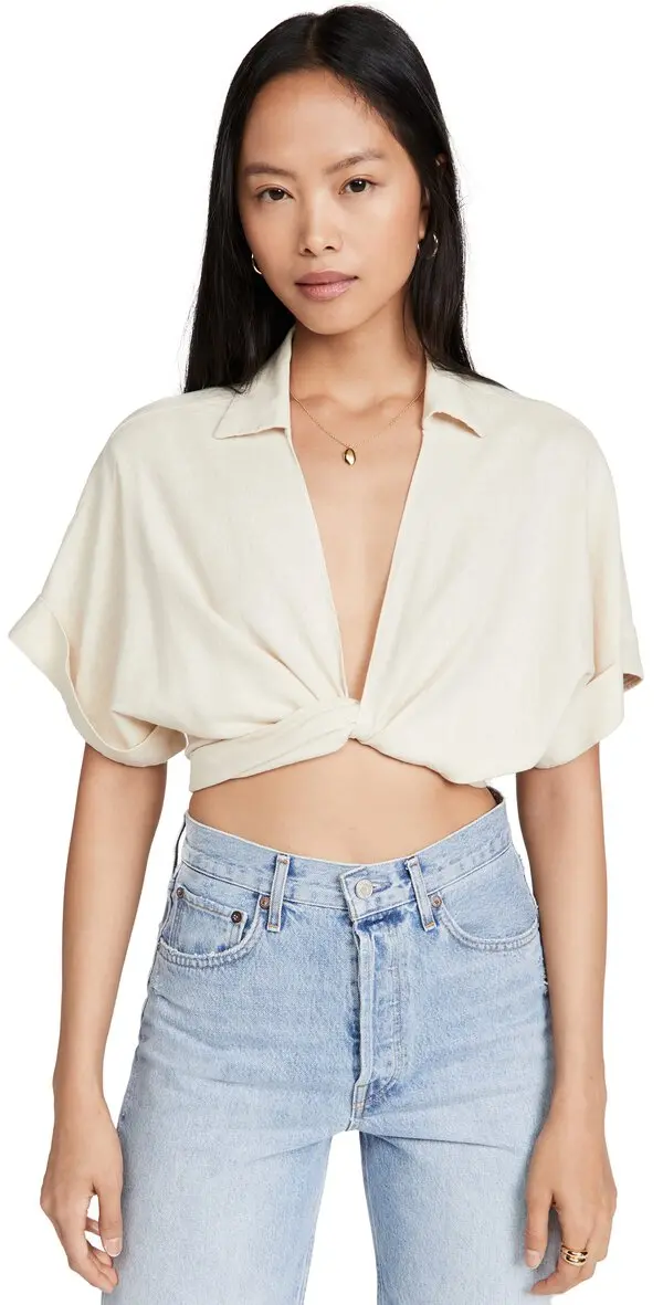 JBQ Chiara Wrap Top - Vanilla