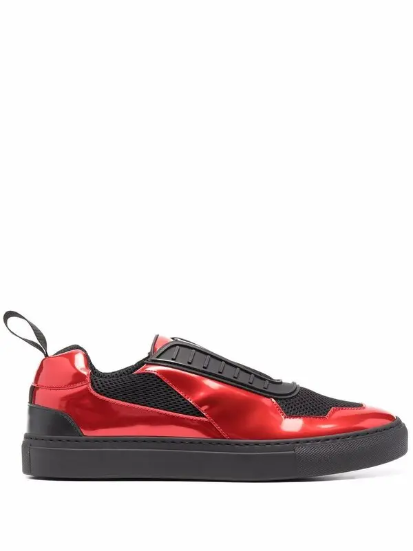 FERRARI Layered Laminated-effect Sneakers