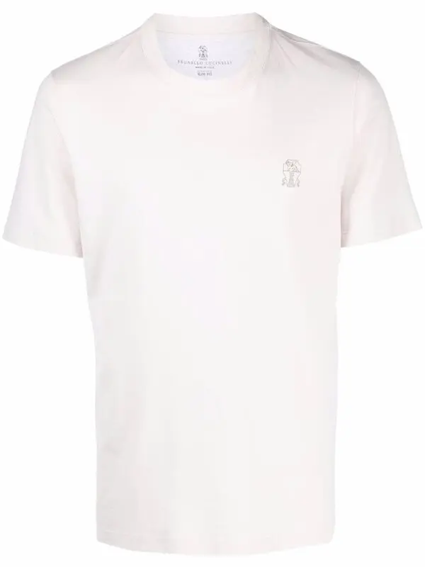 Brunello Cucinelli Embroidered Motif T-shirt - Pink