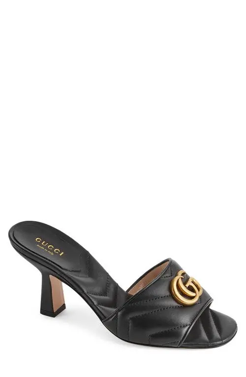 Gucci Gg Quilted Slide Sandal - Nero | Editorialist display picture 1