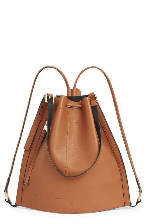 All Saints Alpha Leather Backpack Brandy Editorialist