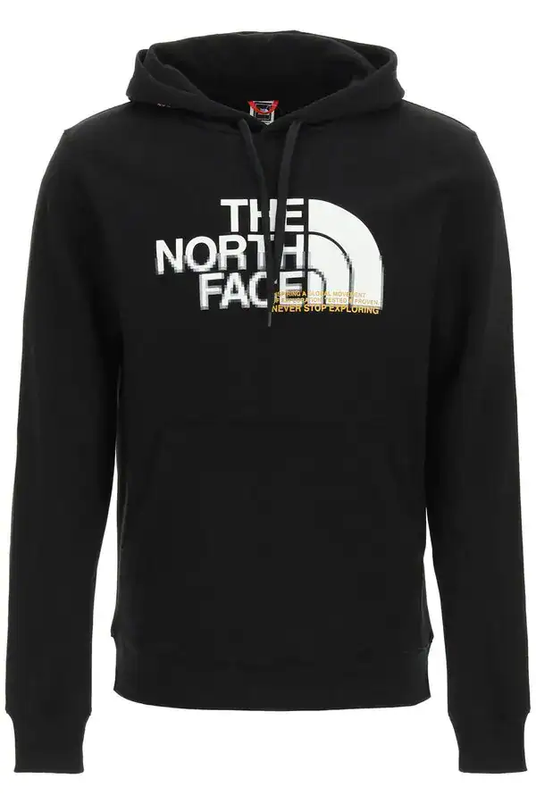 The North Face Pixel Logo Print Hoodie - Black, White, Gold 