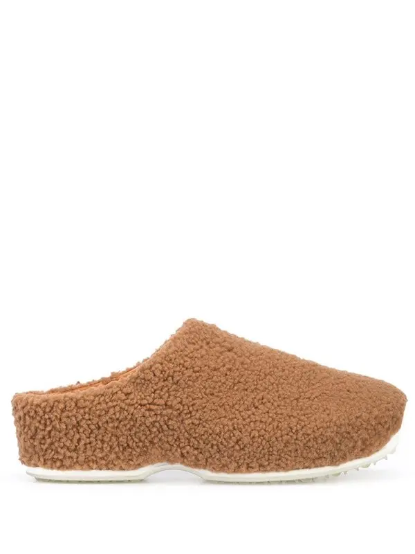 Rosetta Getty 50mm Shearling Mules - Brown