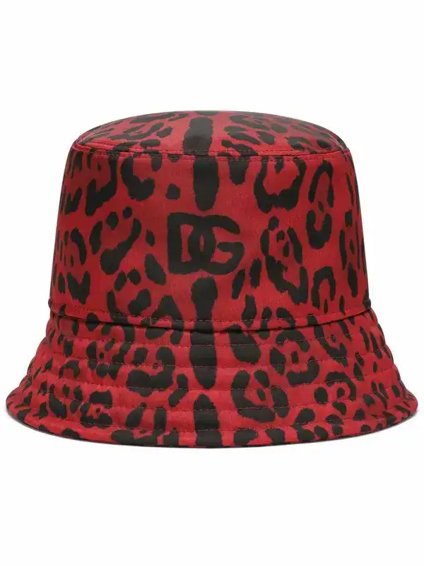 Dolce & Gabbana animal print bucket hat Dolce & Gabbana Floral Leopard-Print Bucket Hat In Brown  main image 3