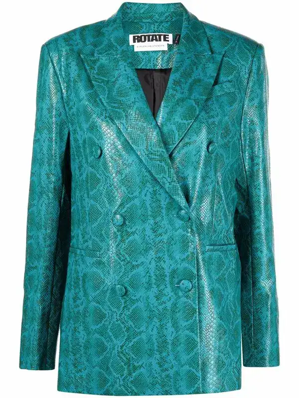 Remain Birger Christensen Fox Snakeskin-Effect Double-Breasted
