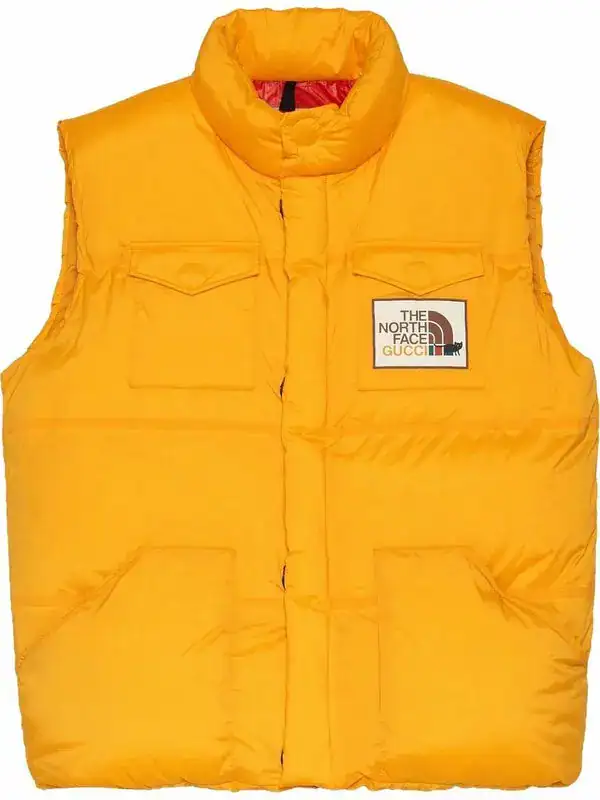Gucci X The North Face Padded Gilet Yellow Editorialist