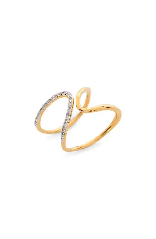 Monica Vinader Riva Diamond Open Wrap Ring - 18ct Gold On Sterling Silver