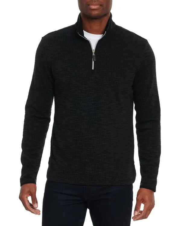 Buy Robert Graham Allman Quarter-zip Sweater - Black At 51% Off ...