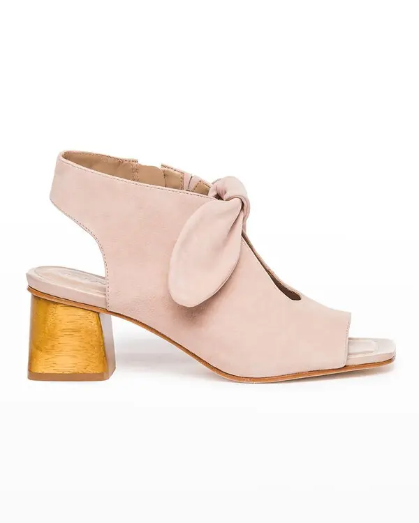 Bernardo Lizzie Suede Knot Sandals - Blush
