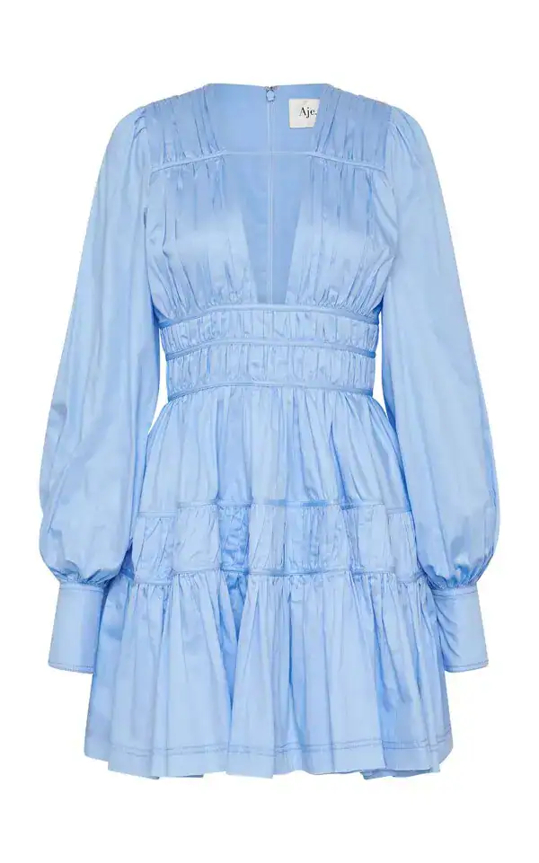 aje white and blue dress AJE Women's Abbey Twisted Midi Dress