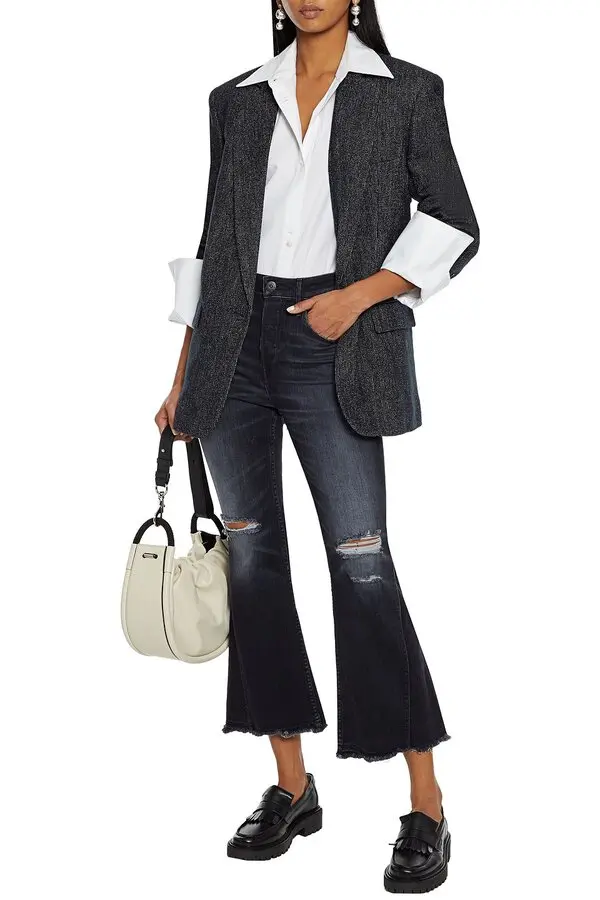 3x1 W3 Higher Ground Gusset Crop Kick Flare Jeans
