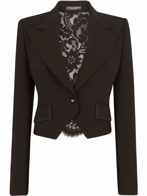 Dolce & Gabbana Cordonetto Lace Cropped Blazer