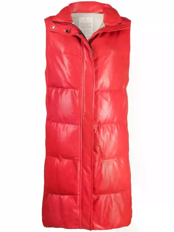 Brunello Cucinelli Down-padded Leather Gilet Coat