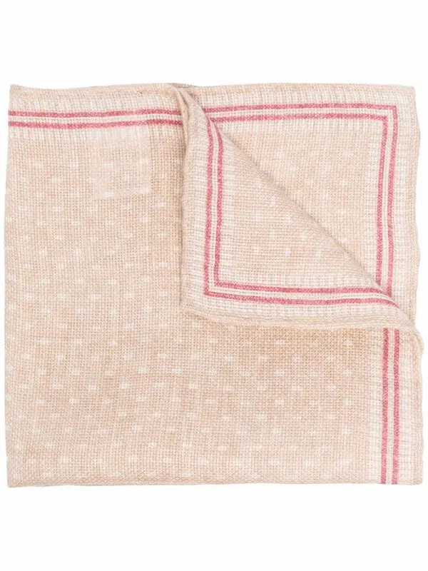Brunello Cucinelli Micro-dot Print Pocket Square - Neutrals