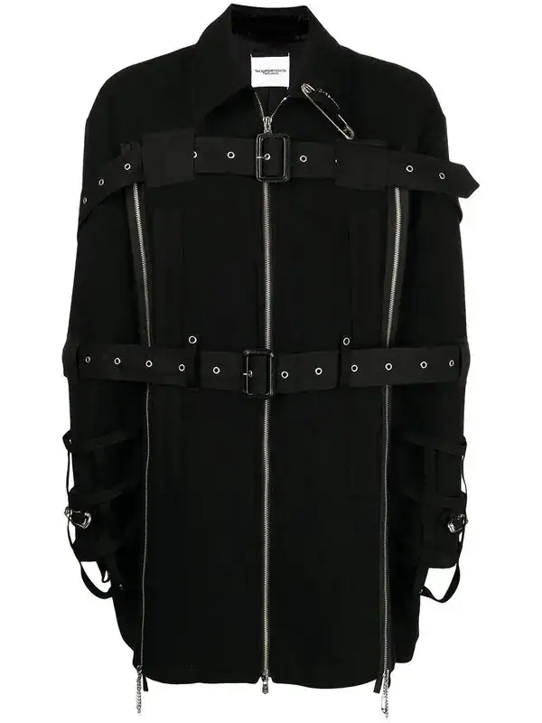 Buy TAKAHIROMIYASHITA THESOLOIST. Safety-pin Detail Jacket - Black