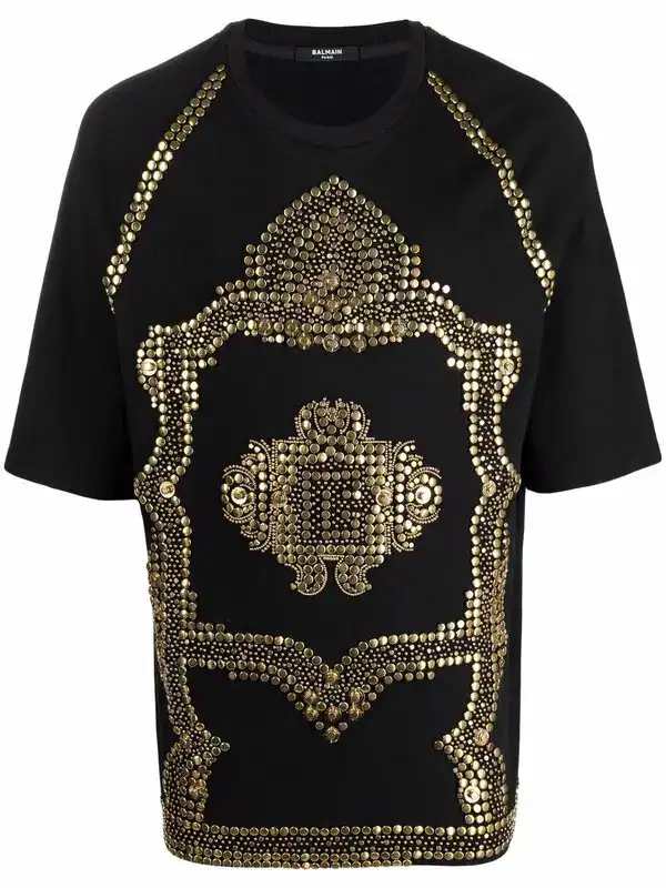 Balmain Embroidered Studs T-Shirt In Black - 31% Off | Editorialist