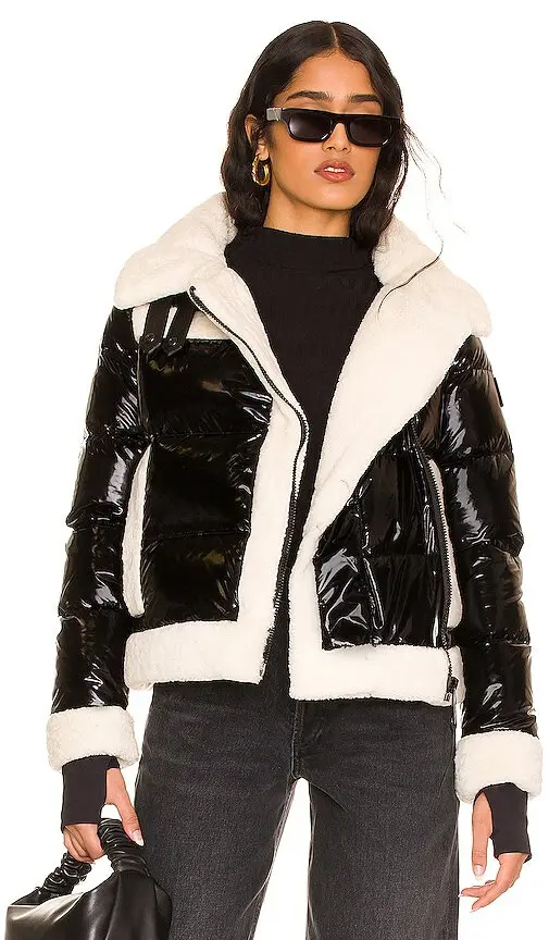Sam. Bianca Shearling Lined Jacket In Black - Caviar | Editorialist