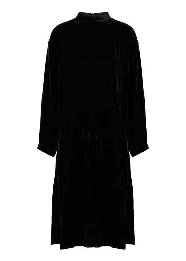 eileen fisher velvet dress Washable Stretch Stretch Velvet  Renew this Eileen Fisher dress creates a look of easy sophistication. Eileen Fisher Velvet Midi Dress