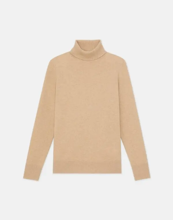Lafayette 148 New York Cashmere Turtleneck Sweater - Dune Melange