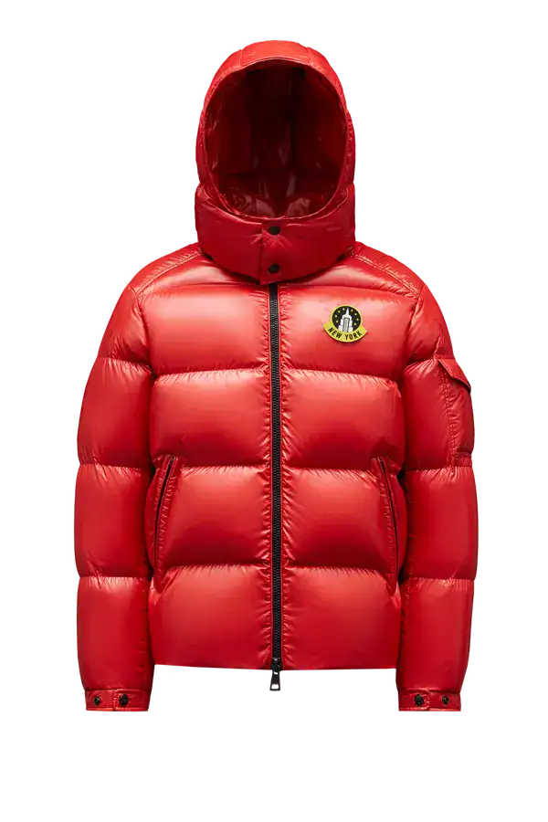 Moncler Aspin Los Angeles Short Down Jacket - Red | Editorialist